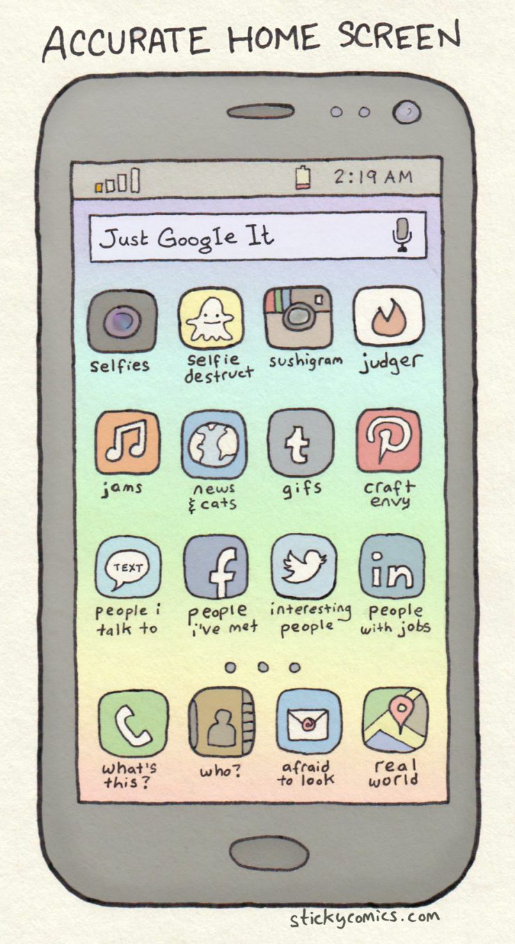 Accurate Home Screen – sticky comics