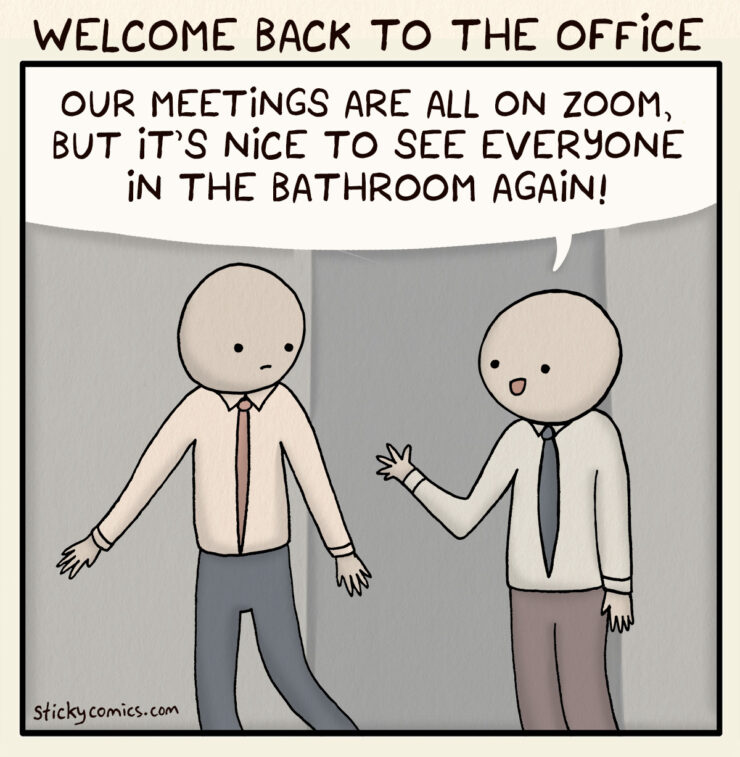 Back in the office – sticky comics