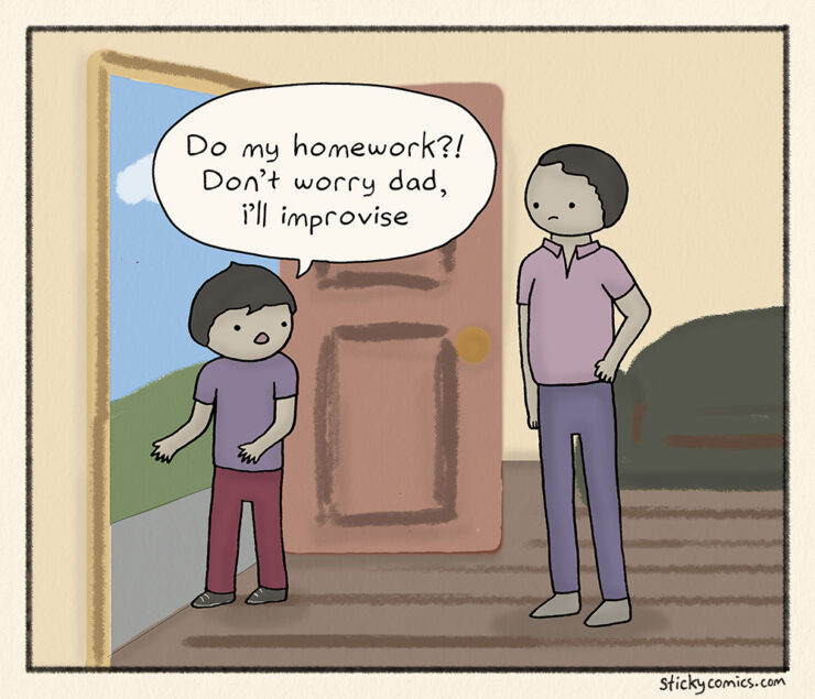 Homework – sticky comics