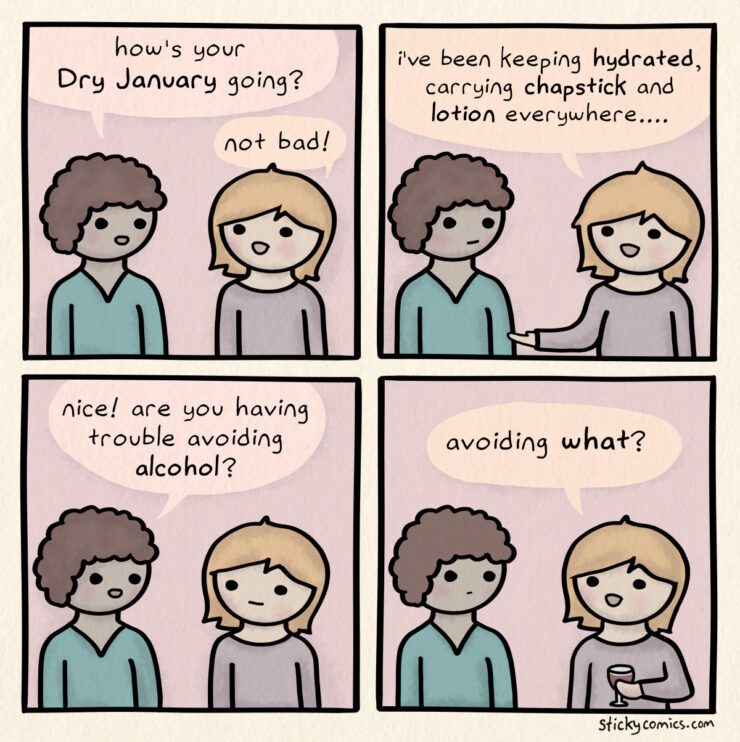 Dry January – sticky comics
