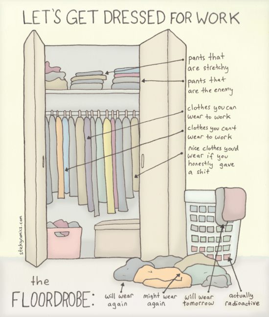 Let’s get dressed for work – sticky comics