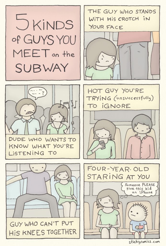 5 Kinds of Guys You Meet on the Subway – sticky comics