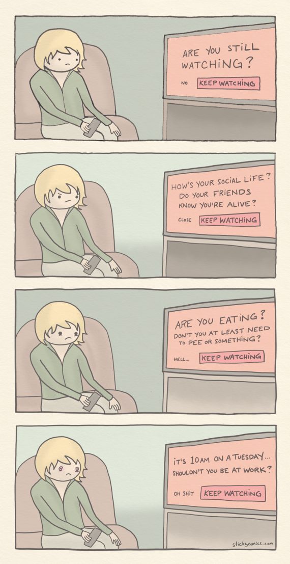 “Are you still watching?” – sticky comics